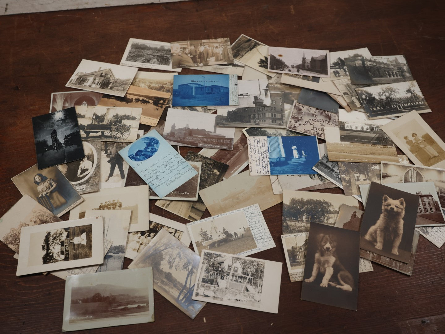 Lot 146 - Large Grouping Of 50 Plus Antique Postcards, Mostly Real Pho ...