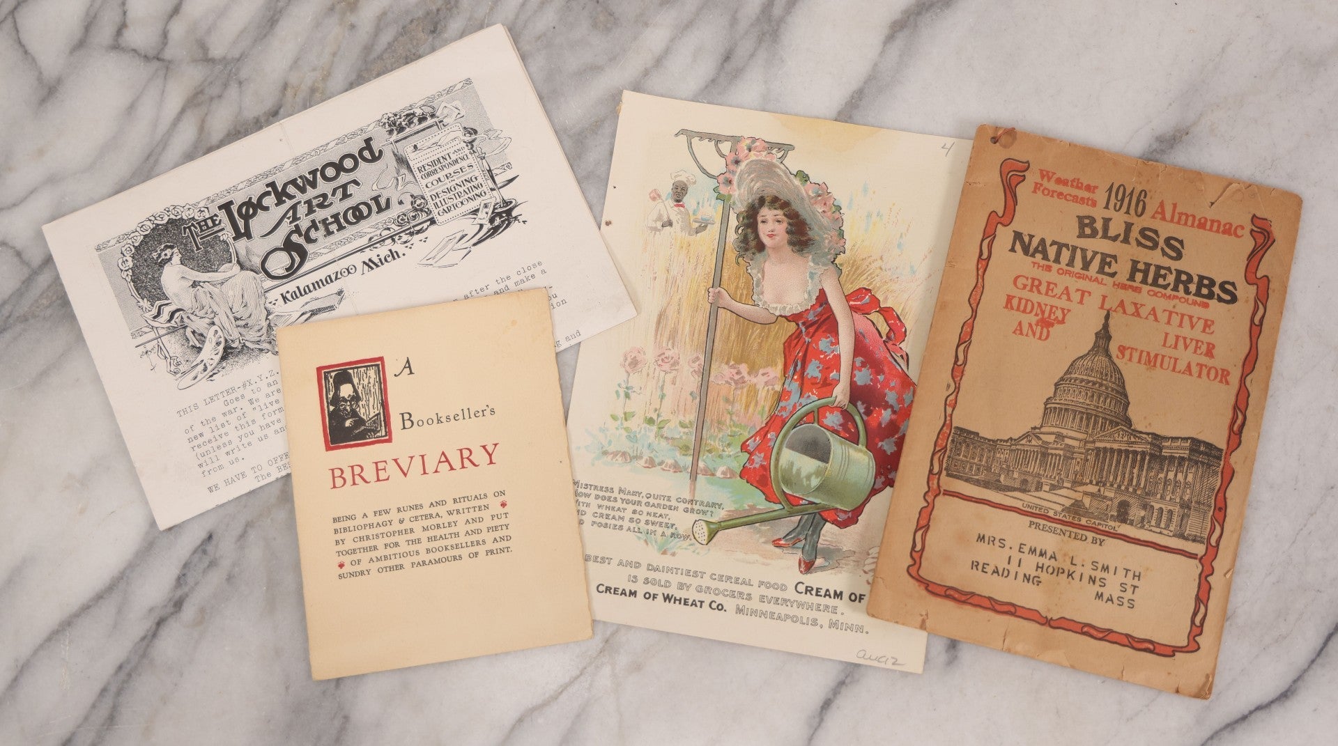 Lot 085 - Grouping Of Four Antique Ephemera Items Including 